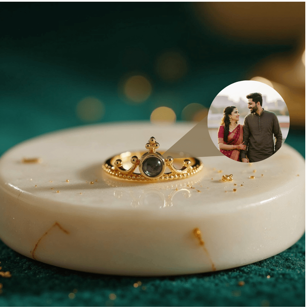 Crown Projection Ring | Custom Hidden Photo Projection Jewelry – Haye Nii