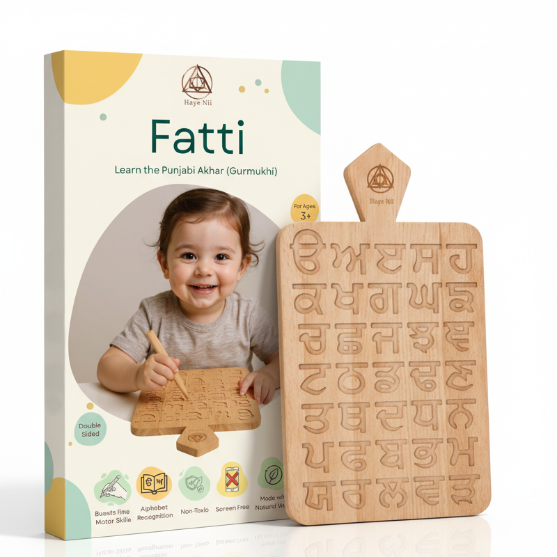 Fatti — Wooden Punjabi Akhar Tracing Board for Kids – Haye Nii